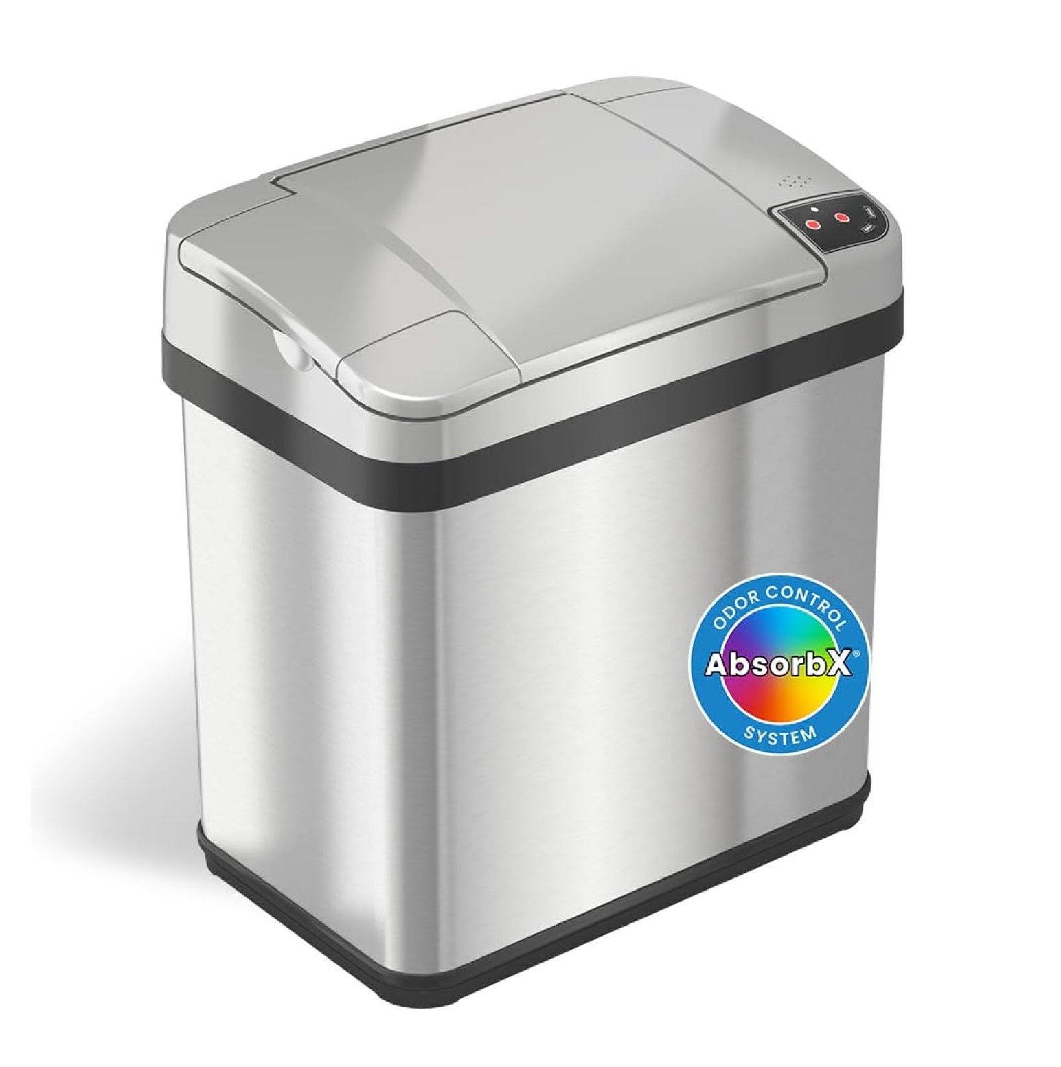 Touchless 2.5 Gallon Sensor Garbage Can with AbsorbX Odor Filter and ...