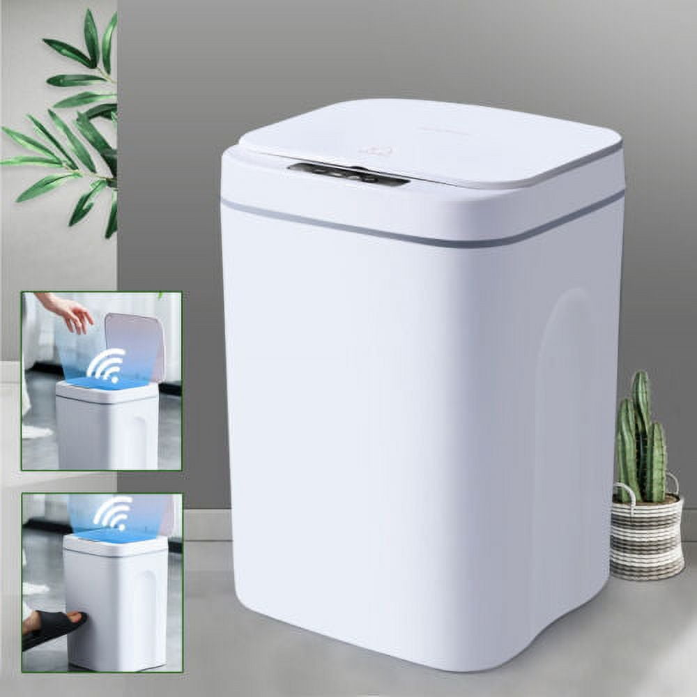 Touchless 4.22 Gallon Automatic Motion Sensor Smart Trash Can Bathroom ...