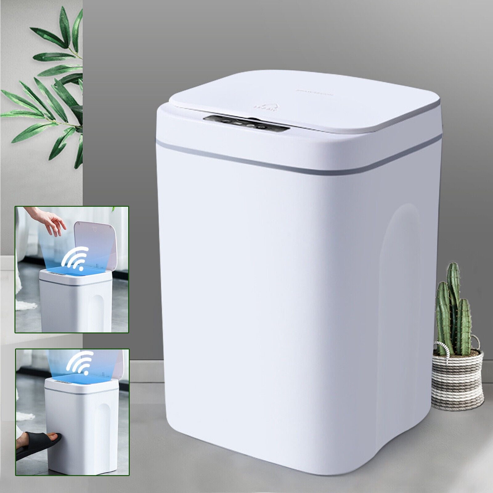 Touchless 4.22 Gallon Automatic Motion Sensor Smart Trash Can Bathroom ...