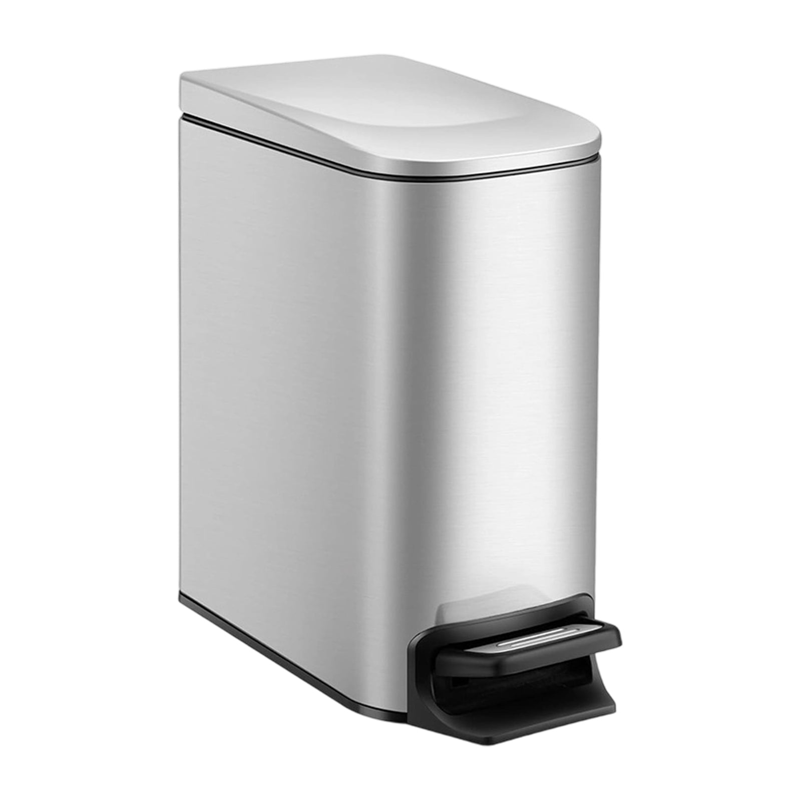 Touchless 6L Narrow Trash Bin Carbon Steel Quiet Pedal Operated Garbage ...