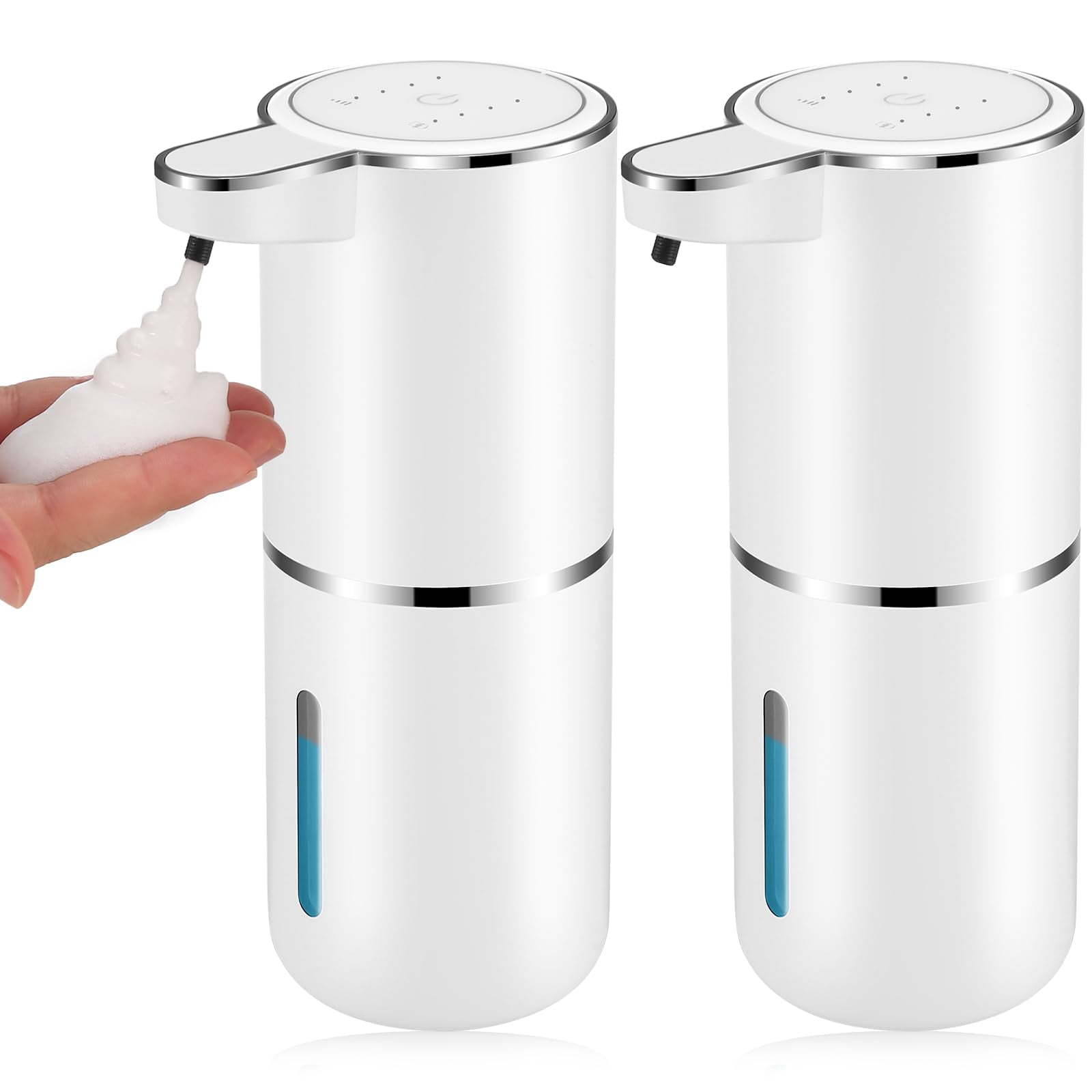 Touchless Automatic Soap Dispenser 2 Pack 380ml USB Rechargeable Wall ...