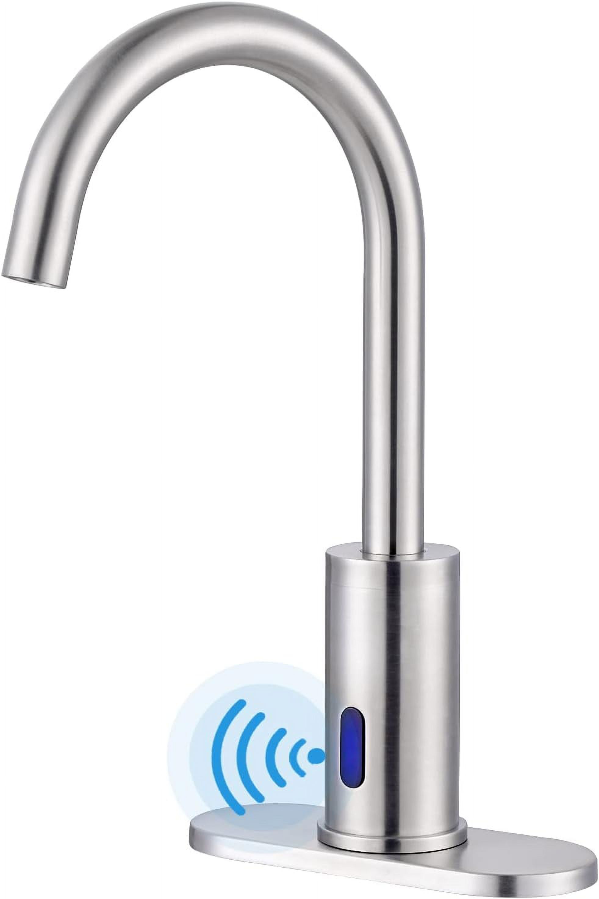 Touchless Bathroom Faucet - Tall Waterfall Automatic Sink Faucet with ...