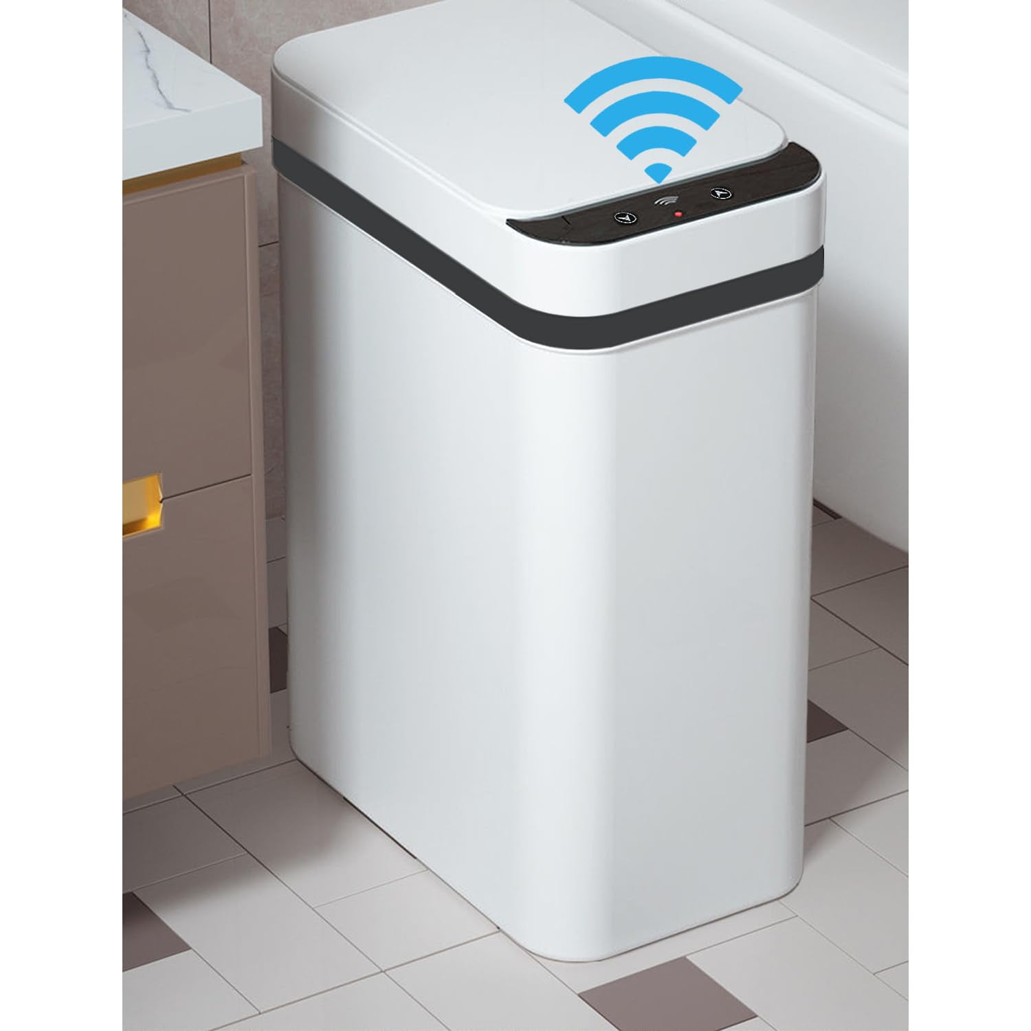 Touchless Bathroom Trash Can - 2.5 Gallon Smart Trash Can Sensor Motion ...