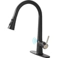Touchless Kitchen Faucet, Matte Black,Single Handle Pull-Down Sprayer,Deck Plate Included ...