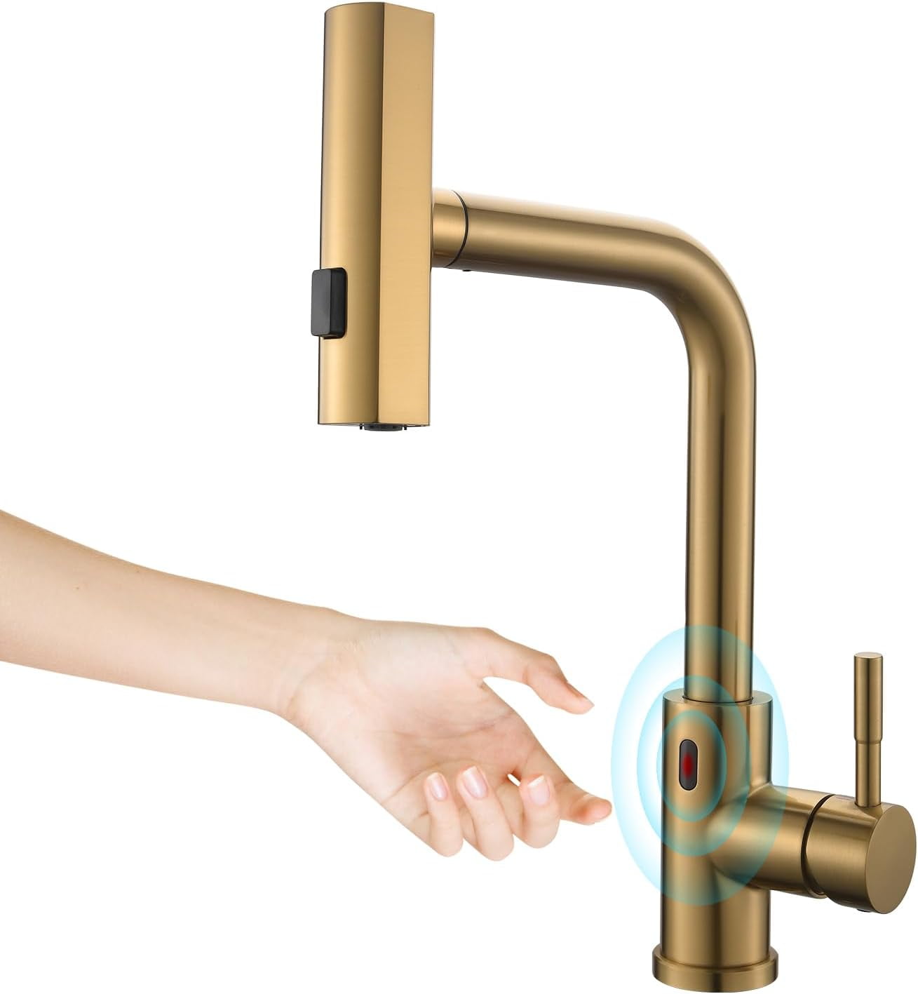 Touchless Kitchen Faucet Motion Sensor Hands Single Handle Kitchen Sink ...