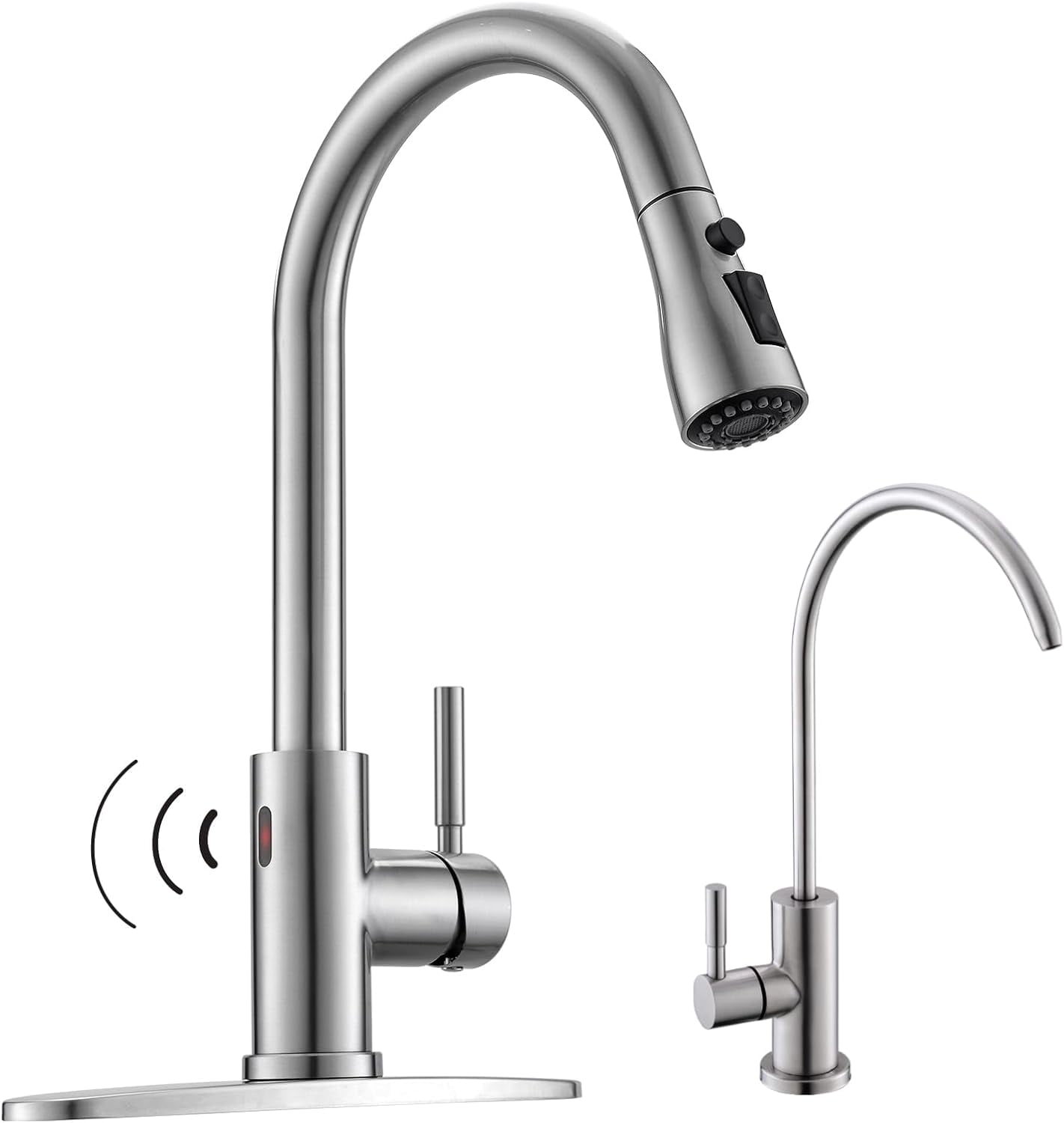 Touchless Kitchen Faucet with Pull Down Sprayer - Single Handle Kitchen ...