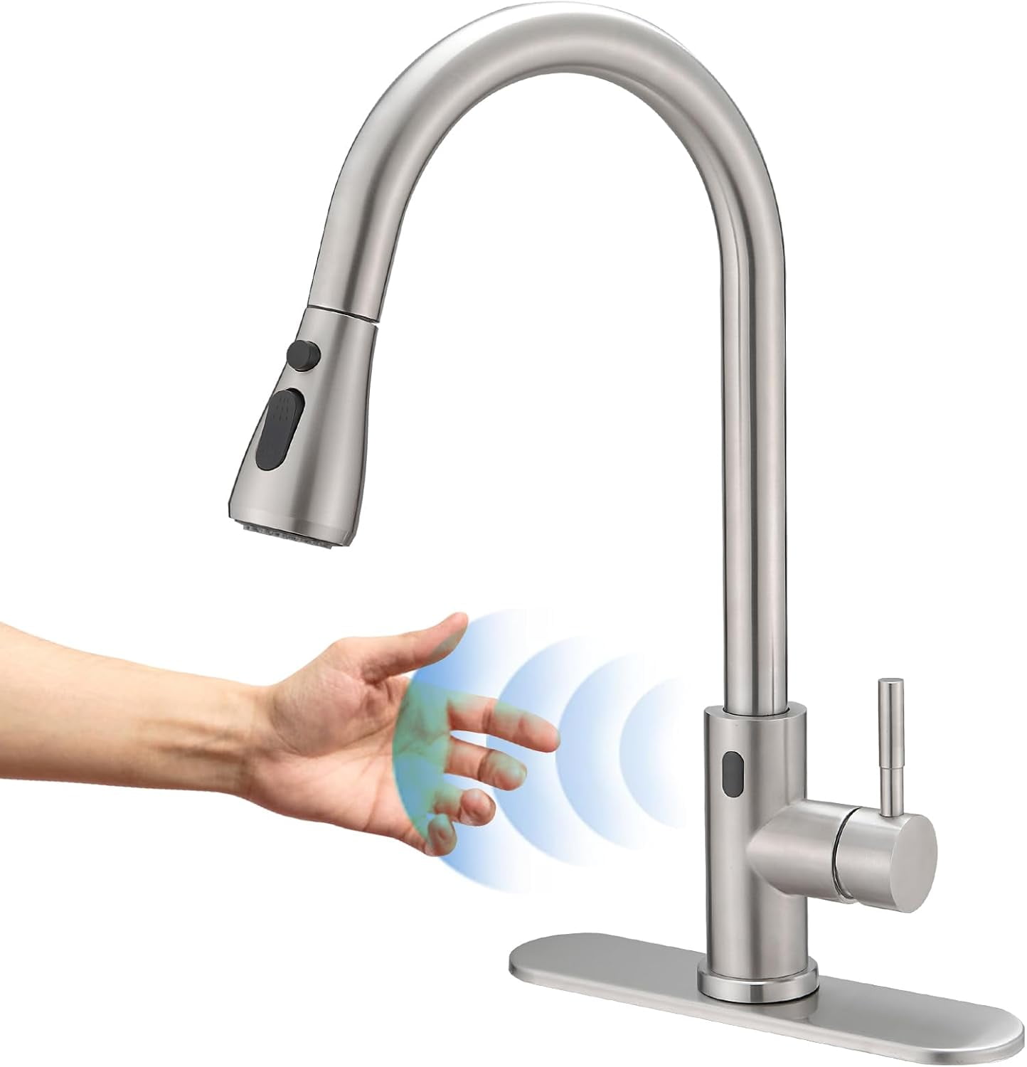 Touchless Kitchen Faucet with Pull Down Sprayer, Single Handle Motion ...