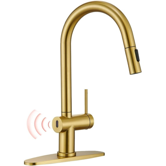 Touchless Kitchen Faucet with Pull-Down Sprayer, Single Handle Smart ...