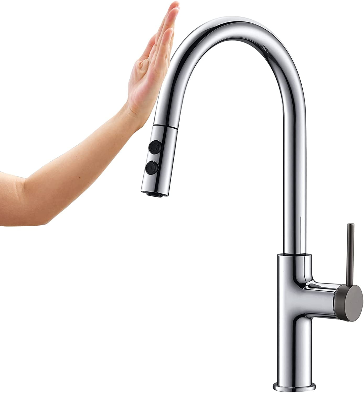 Touchless Kitchen Faucet with Pull Down Sprayer, Touch Inducing Single ...