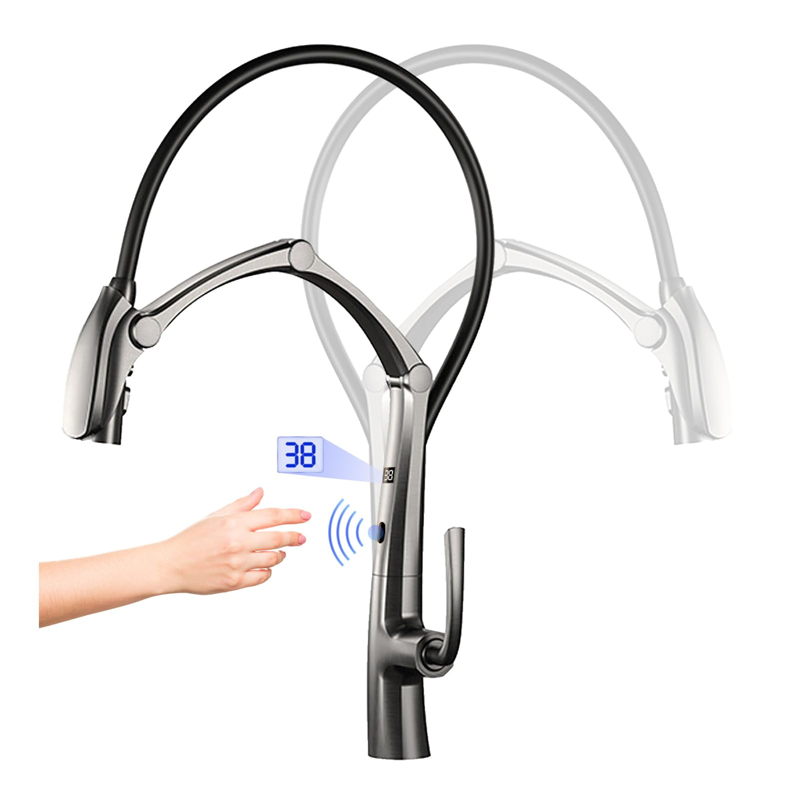 Touchless Kitchen Faucet with Pull Down Sprayer, Magnetic Docking Spray ...