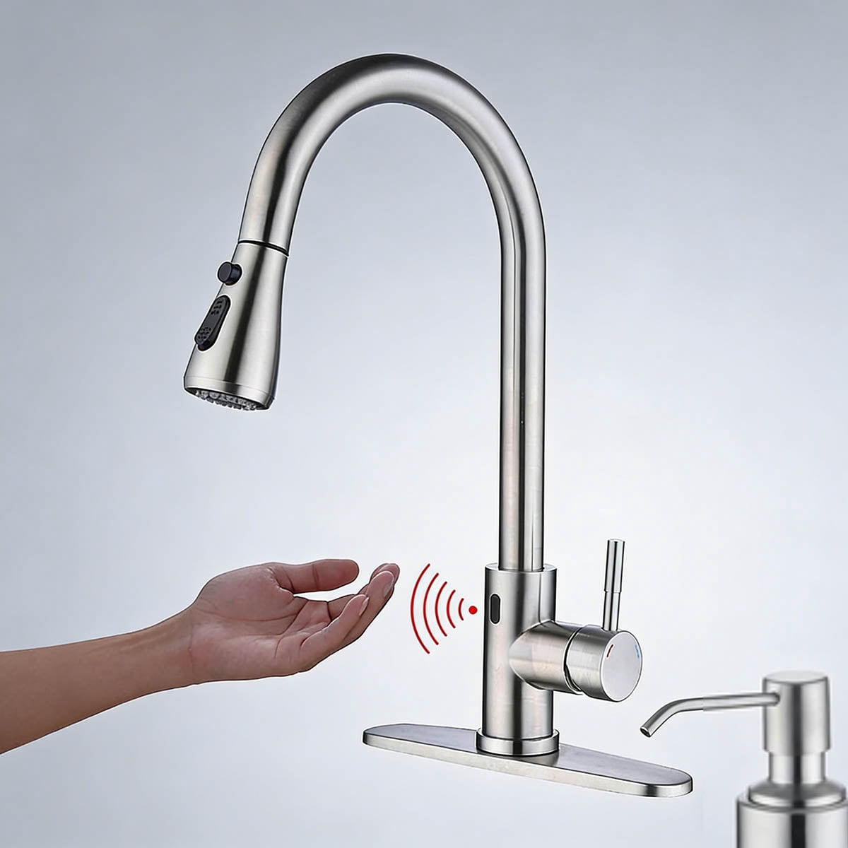 Touchless Kitchen Faucet With Soap Dispenser