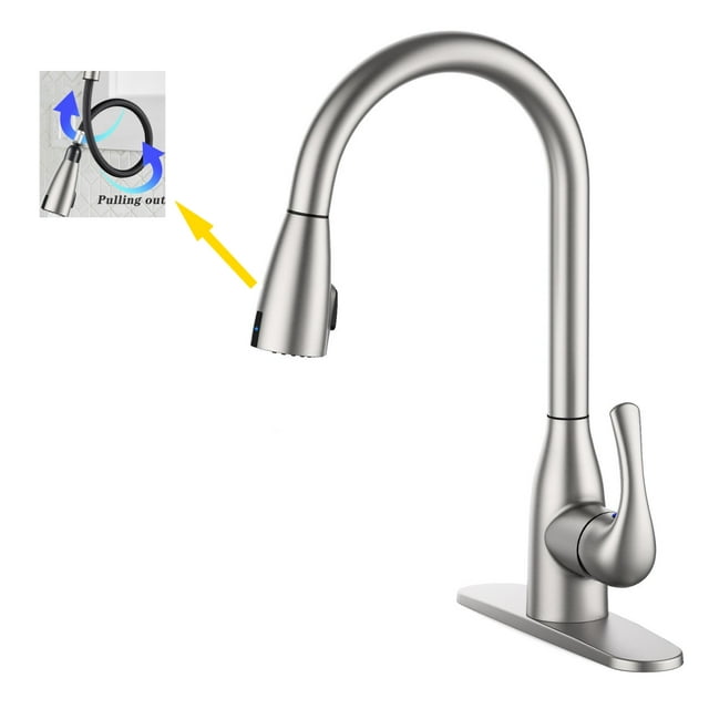 Touchless Kitchen Faucet with Pull Down Sprayer, Double Sensor 3 Hole ...
