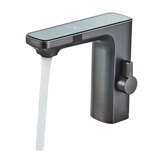 Touchless Sensor Basin Faucet, Brass Smart Digital Display Bathroom ...