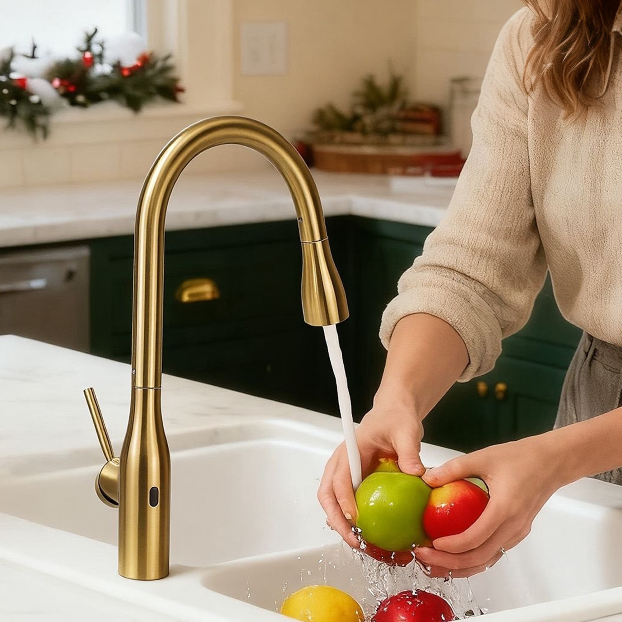 SUNRINX High Arc Kitchen Faucets With Pull Down Sprayer, Stainless ...