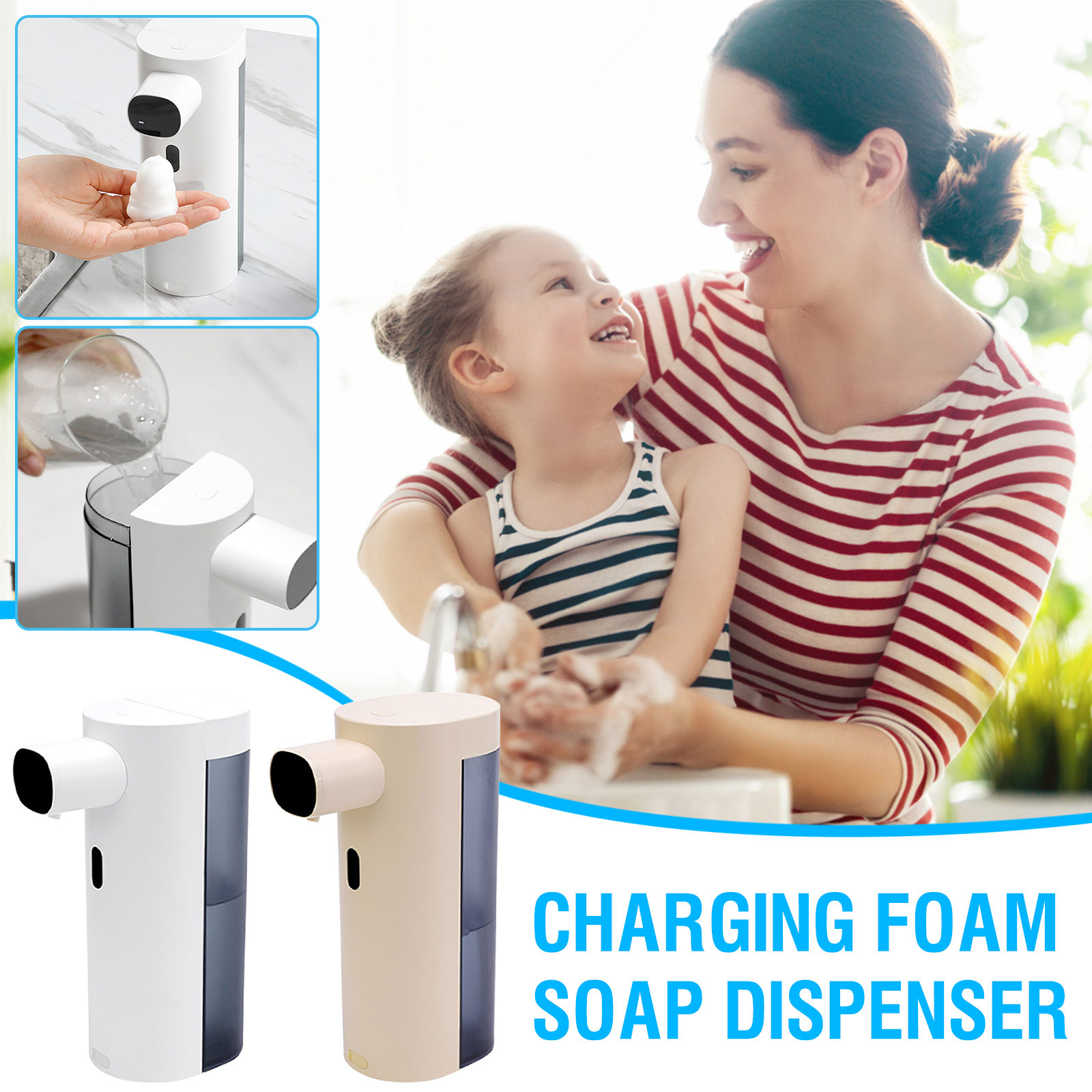 Touchless Soap Dispenser, Wall Mounted Electric, 10oz Capacity, Stainless Steel, for Kitchen ...