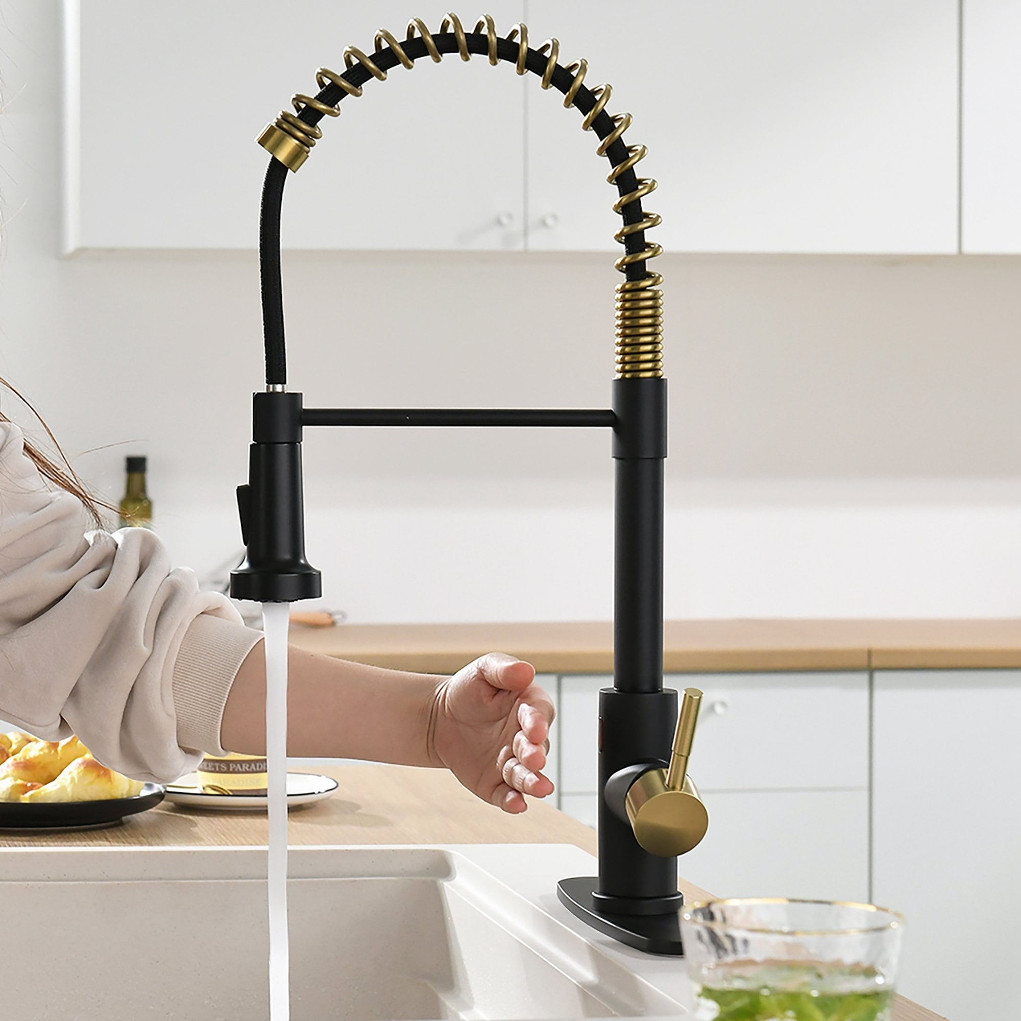 Touchless Stainless Steel 2-Function Pull-out Kitchen Sink Faucet 8.86 ...