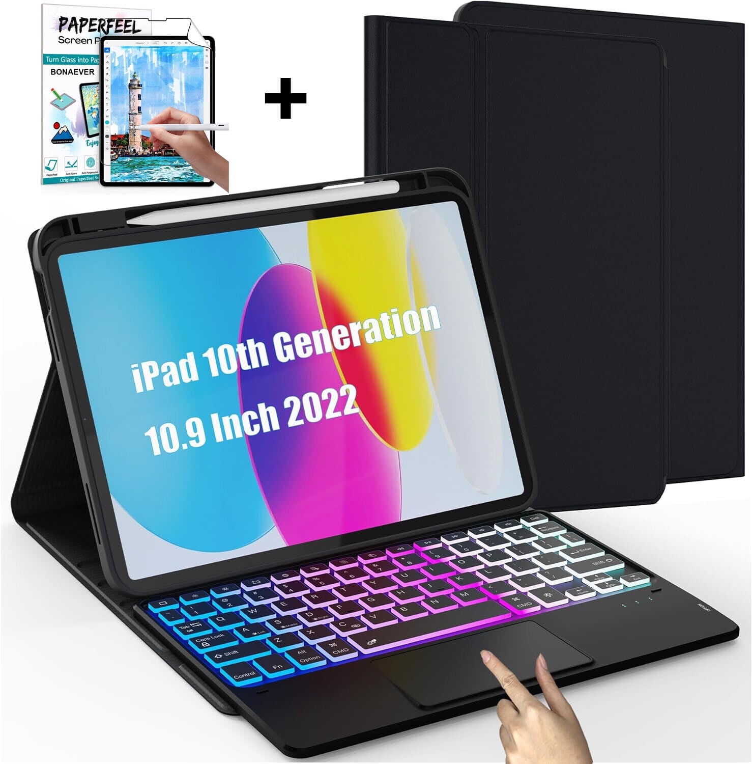 Touchpad Keyboard case for iPad Mini 5 4 3 2 1 Detachable Bluetooth ...