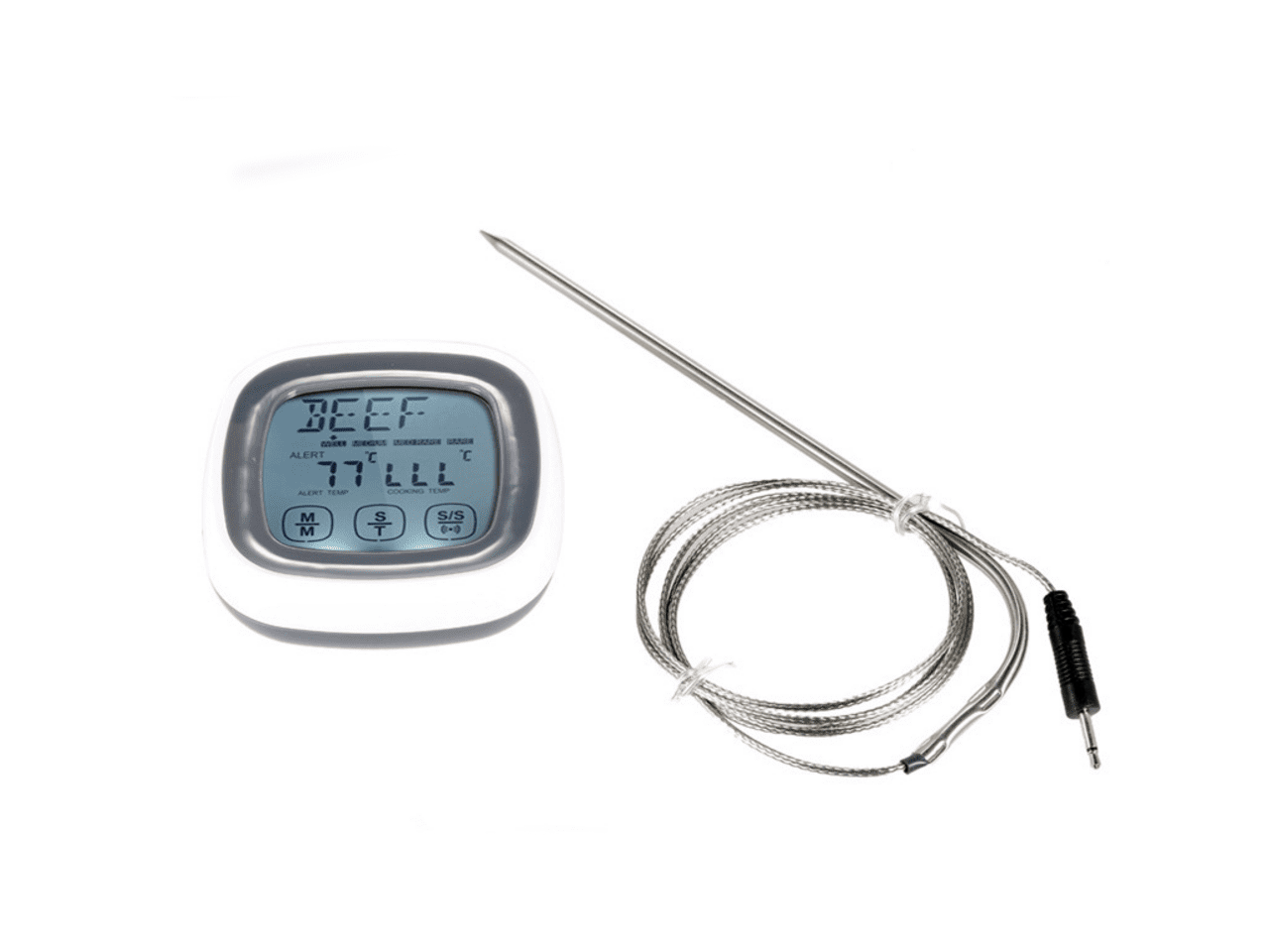 Touchscreen Digital Cooking Meat Thermometer and Timer with , Cooking ...