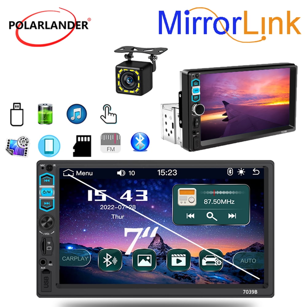 Polarlander 7" Touchscreen Single 1 Din Car Stereo with Multimedia ...