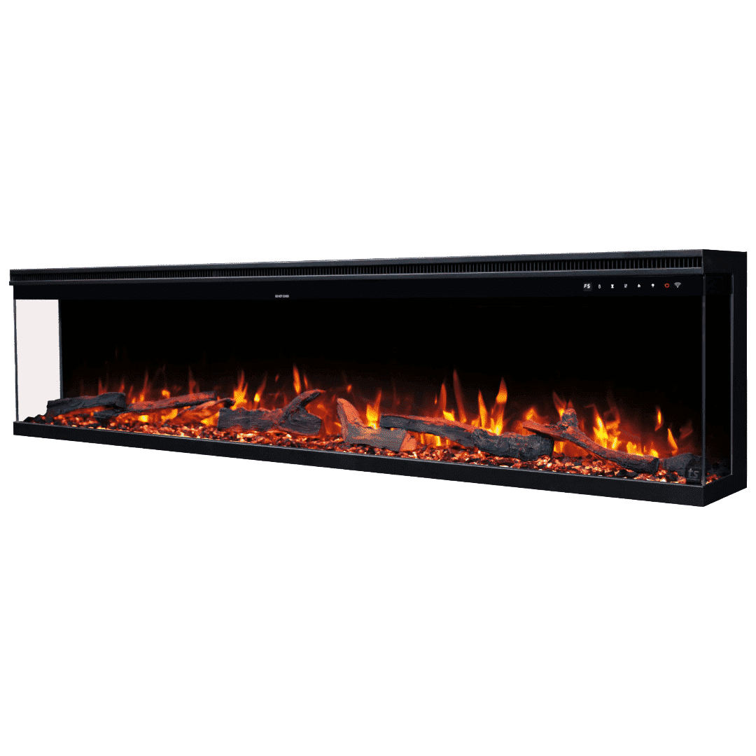 Touchstone, 72" Sideline Infinity 3-Sided Smart Electric Fireplace ...