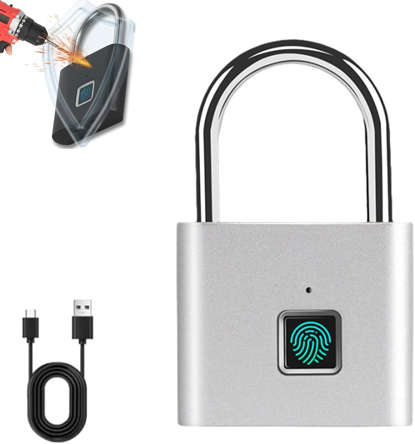 Touchtanium Fingerprint Padlock, Fingerprint Padlock, Smart Padlock ...