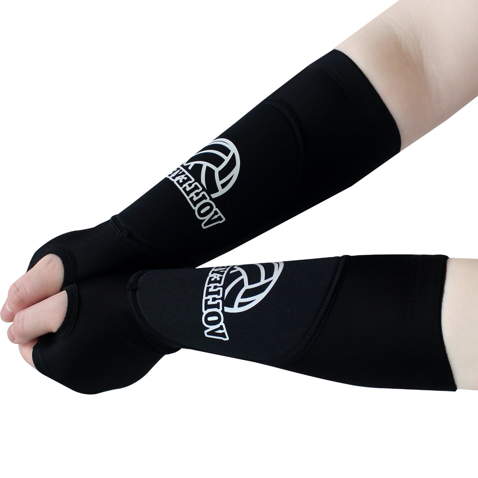 Toudaret 2Pcs Volleyball Arm Sleeves Thumb with Pads Hole Design High ...