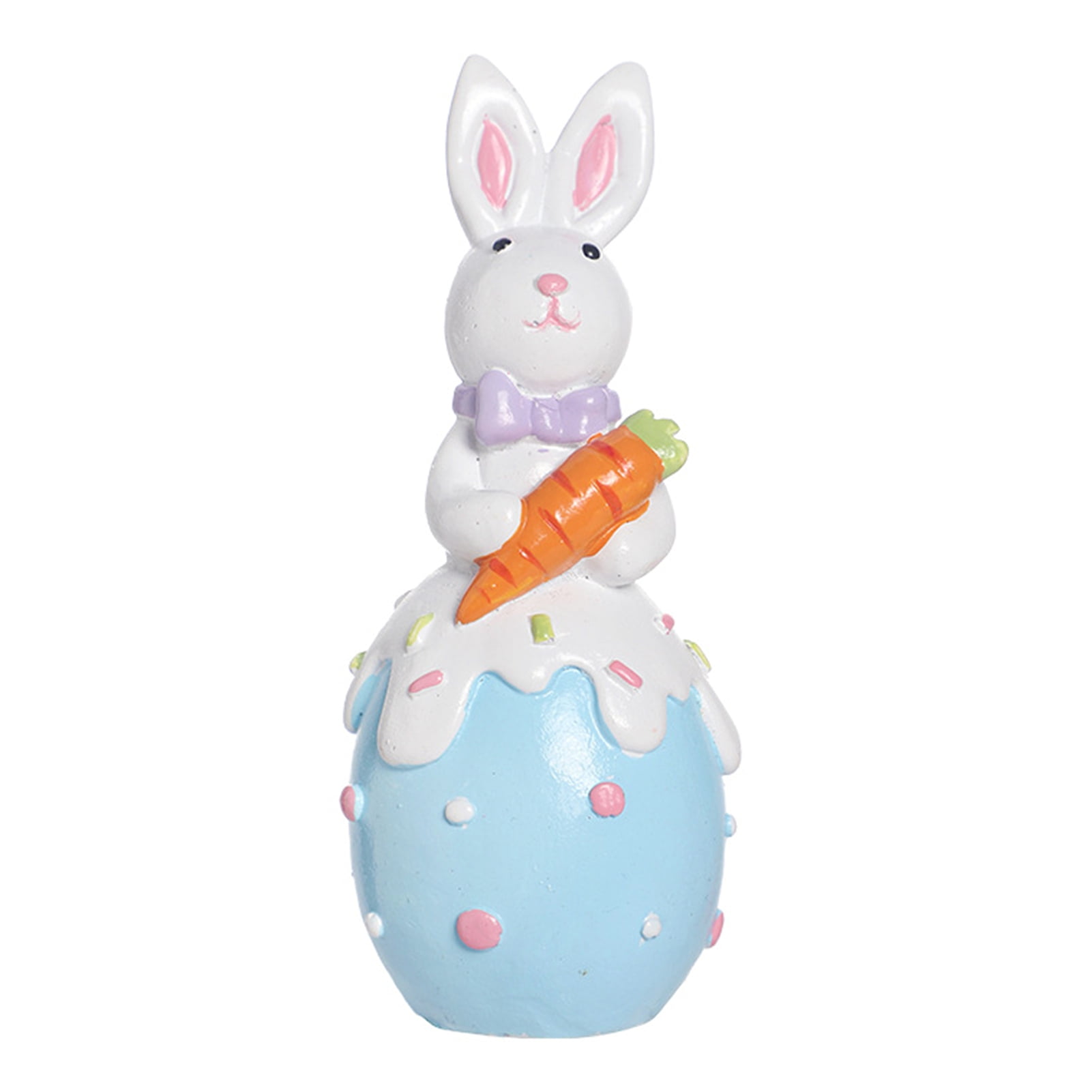 Toudaret Easter Bunny Statue Resin Bunny Figurines with Flower Tabletop ...