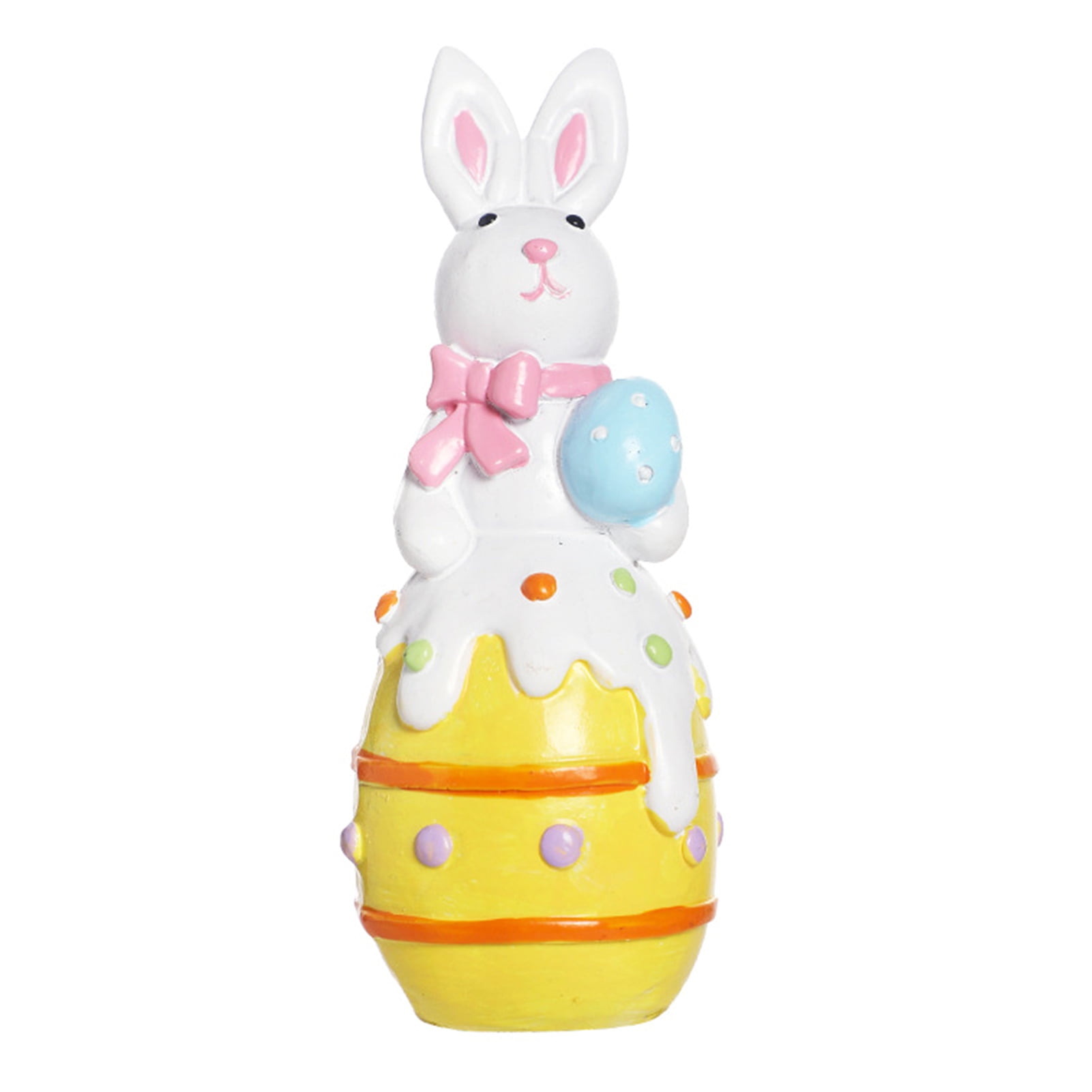 Toudaret Easter Bunny Statue Resin Bunny Figurines with Flower Tabletop ...