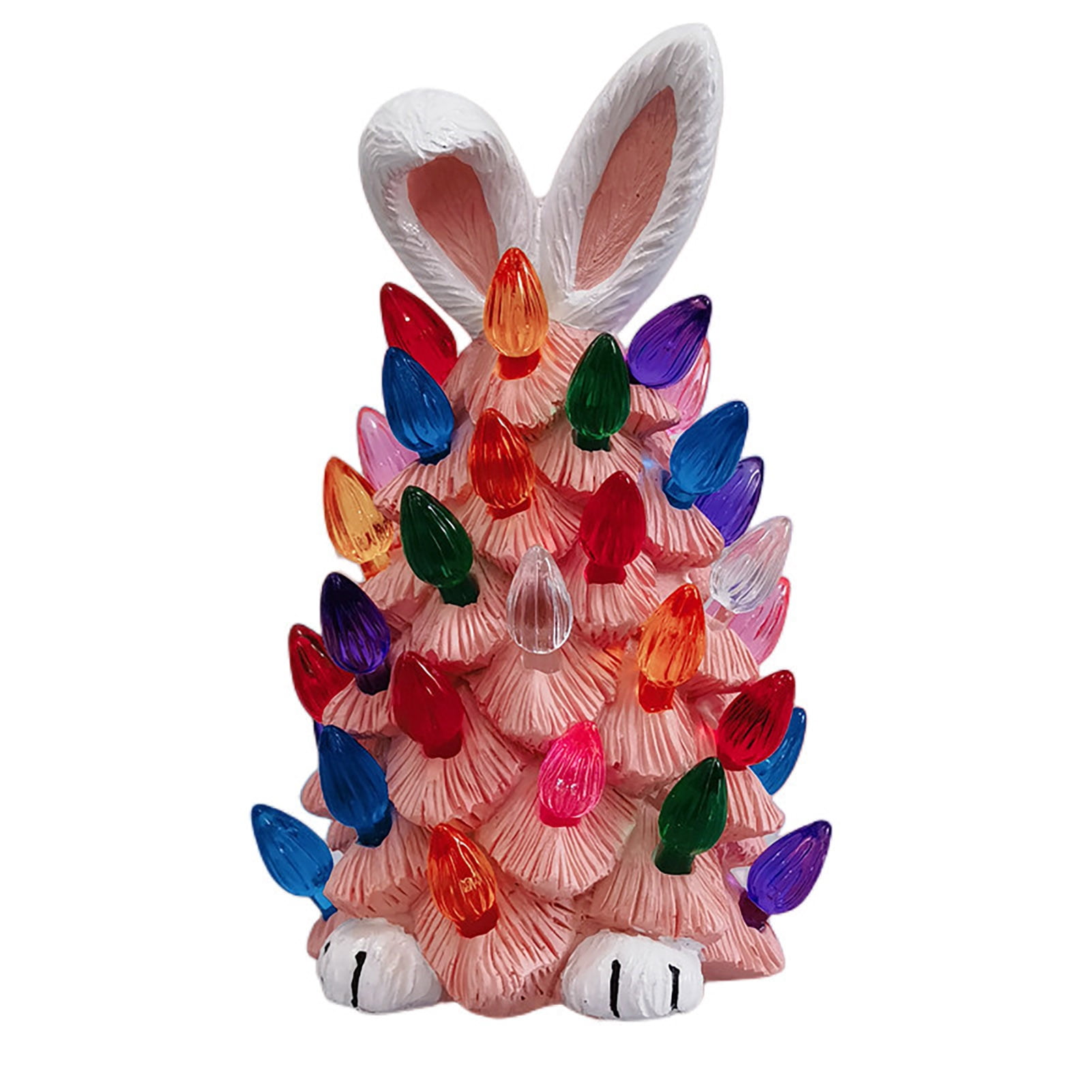 Toudaret Easter Bunny Tree Resin Rabbit Tree Ornament with Colorful ...