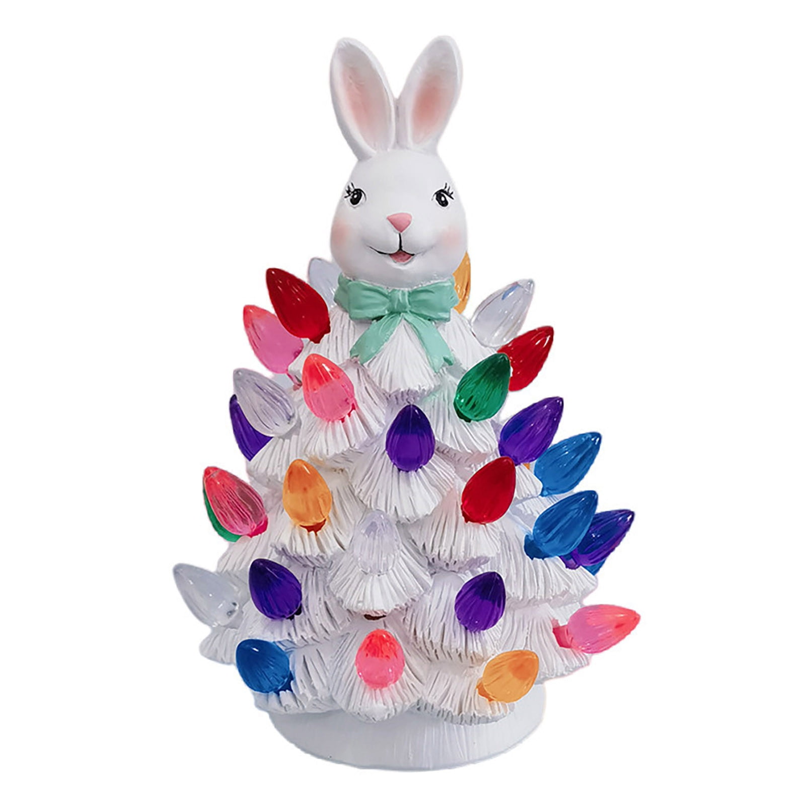 Toudaret Easter Bunny Tree Resin Rabbit Tree Ornament with Colorful ...