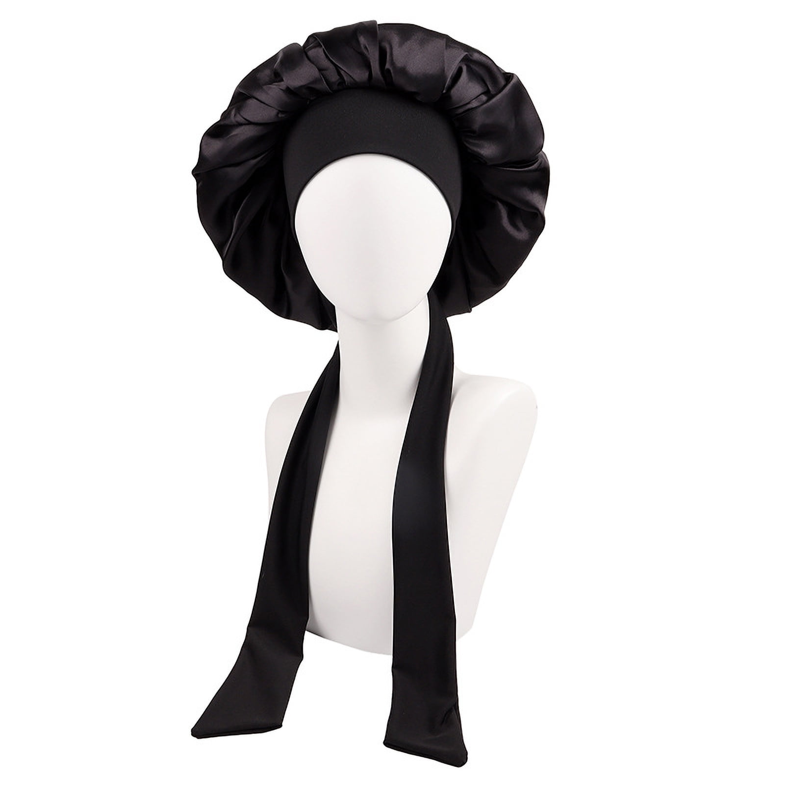 Toudaret Women Shower Cap Sleeping Satin Bonnet Adjustable Lace-up Bow ...