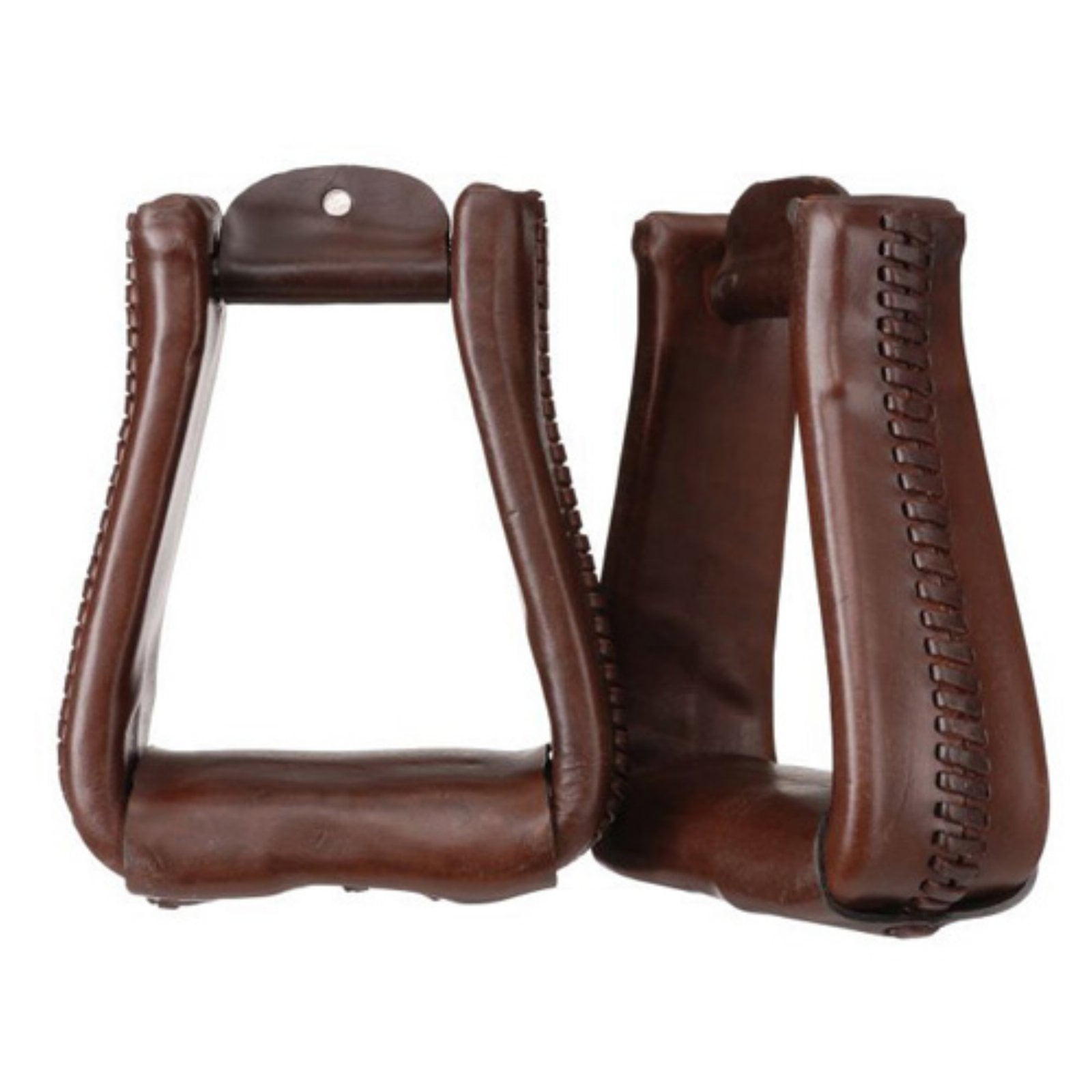 Tough-1 Dark Oil Leather Royal King Deep Roper Horse Saddle Stirrups ...