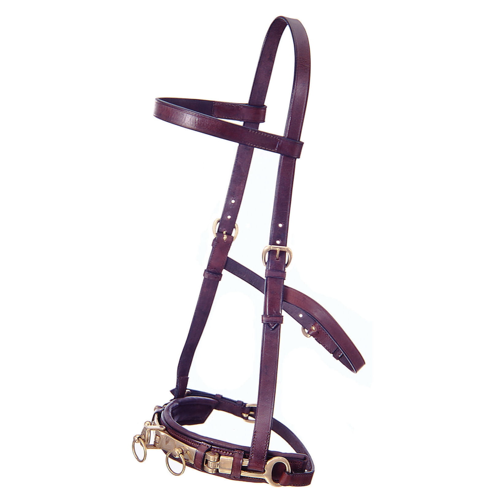 Tough 1 Headstall Leather Soft Padded Lunge Horse Brown 52-6908 ...