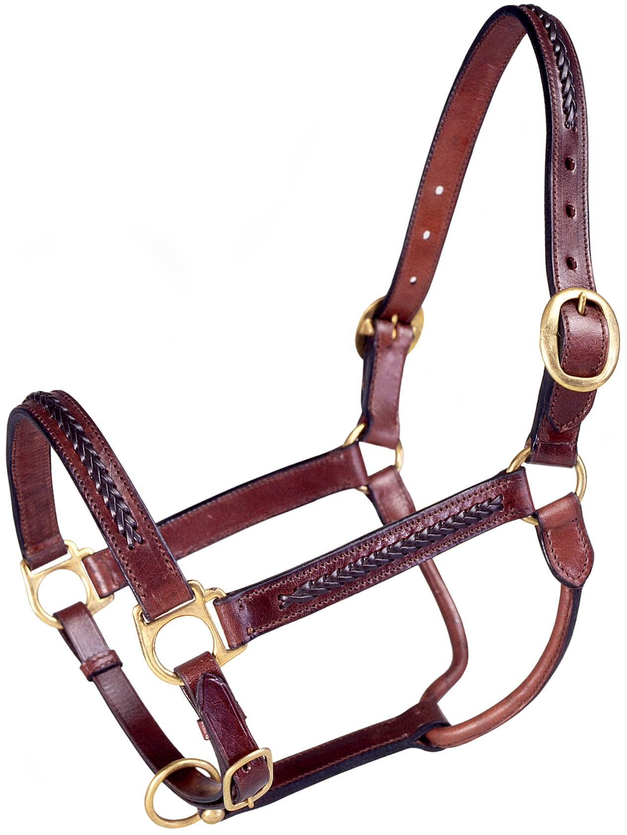 Tough 1 Royal King Braided Leather Halter, Brown , Horse - Walmart.com