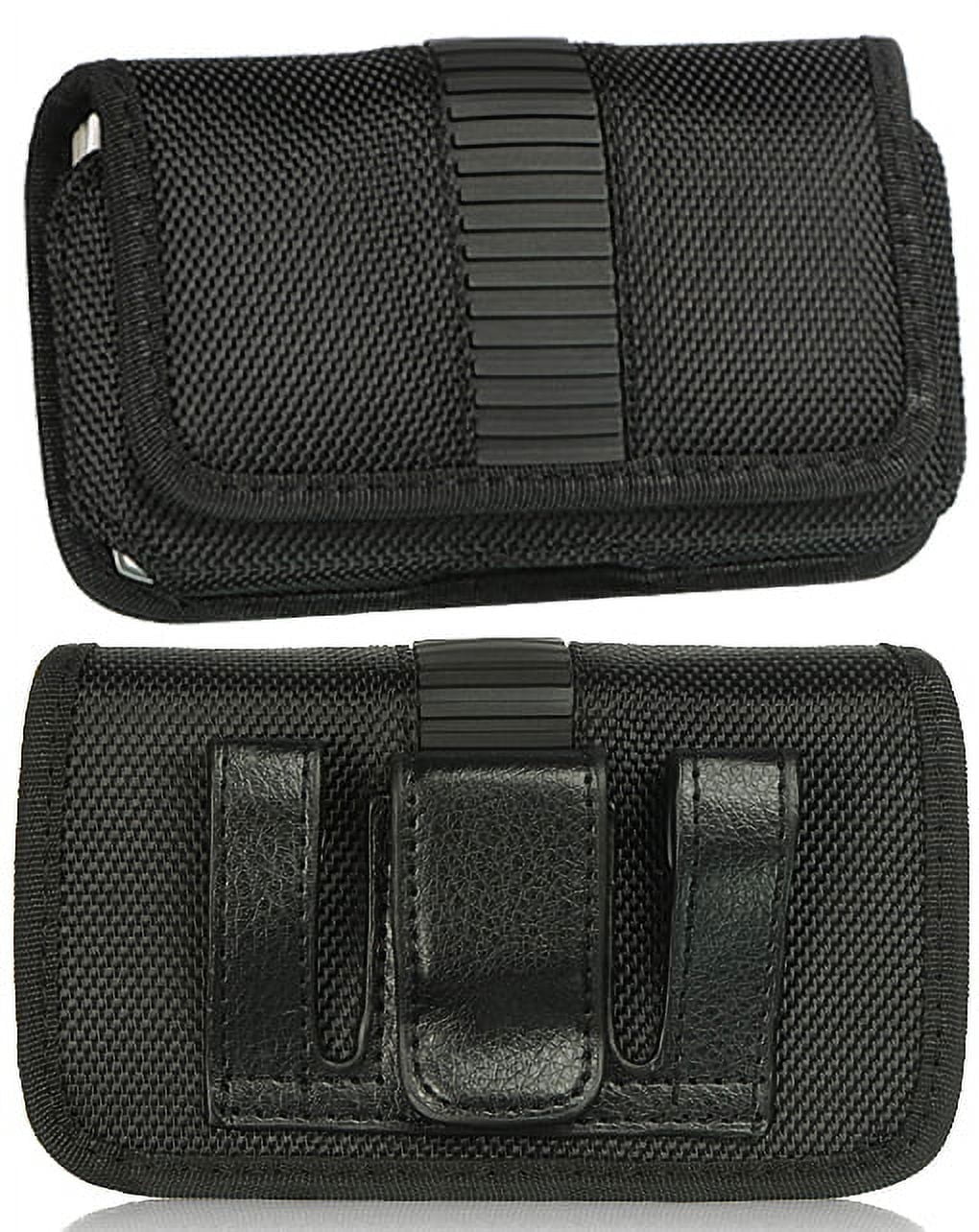 Tough Black Nylon Pouch Phone Case [with Belt Loops and Fixed Clip] for ...