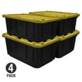 Tough Box 17 Gallon Stackable Snap Lid Plastic Storage Container, Black ...