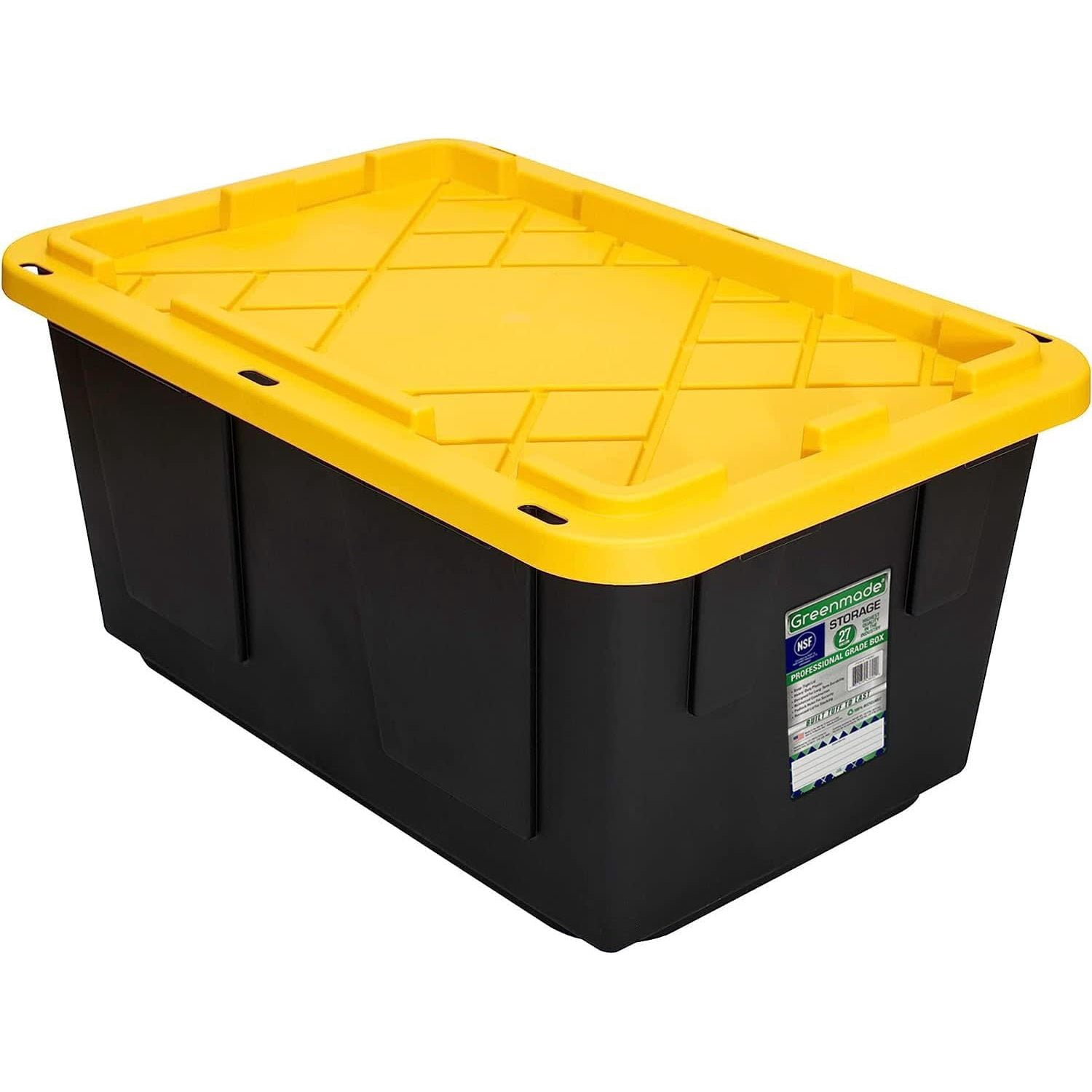 Tough Box 27-Gallon Storage Tote w/Lid- 31inLx21inWx14.55inH Model ...