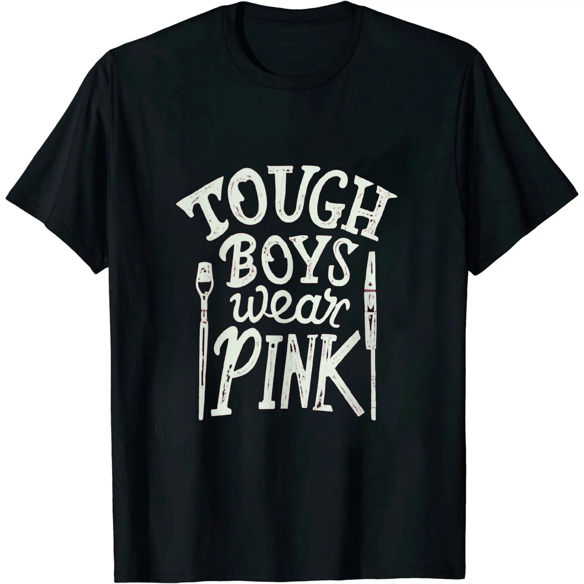 Tough Boys Wear Pink Cool Pink Breast Cancer Awareness Kids T-Shirt ...