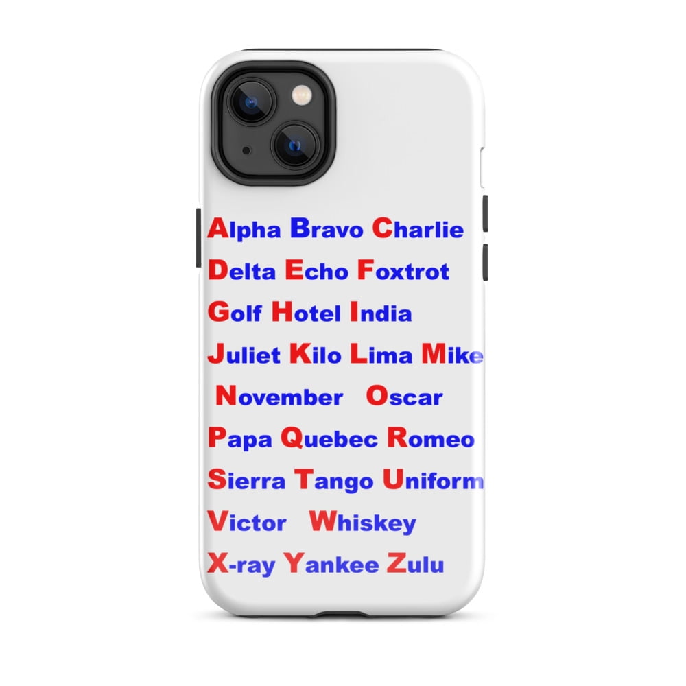 Tough Case for iPhone® NATO Phonetic Alphabet (iPhone 14 Plus ...