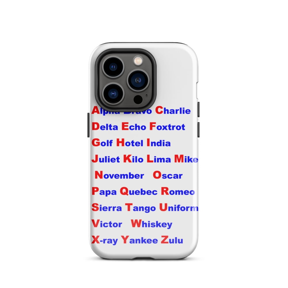 Tough Case for iPhone® NATO Phonetic Alphabet (iPhone 14 Pro) - Walmart.com