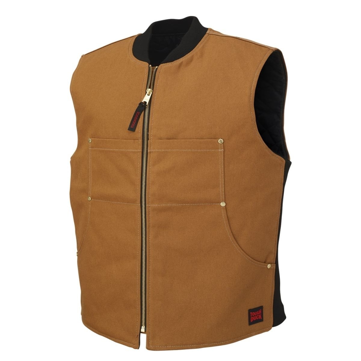 Tough Duck Mens Moto Vest Brown WV04-BRN 100% Cotton Waterproof ...