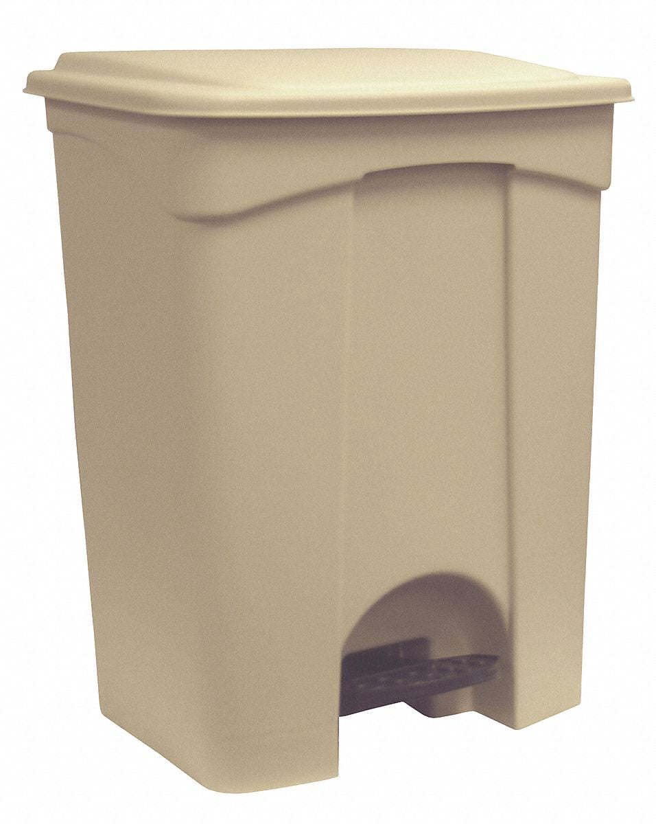 Tough Guy Trash Can,Rectangular,18 gal.,Beige 6YLP3 - Walmart.com