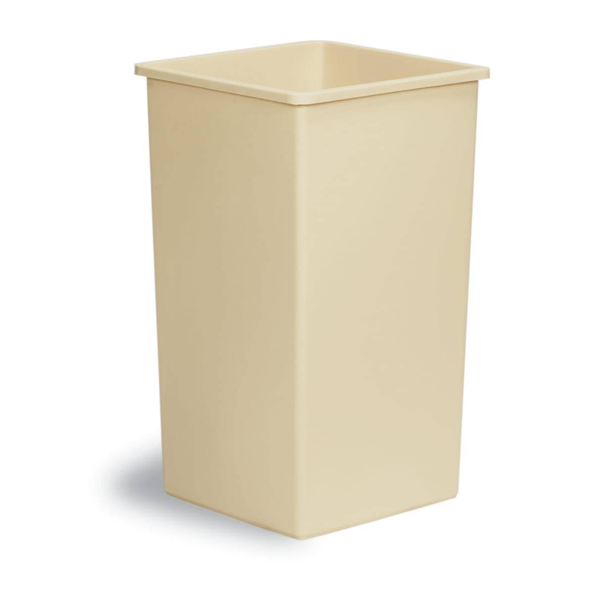 Tough Guy Plastic Trash Can with Lid, Square, 25 Gallon Size, Beige ...