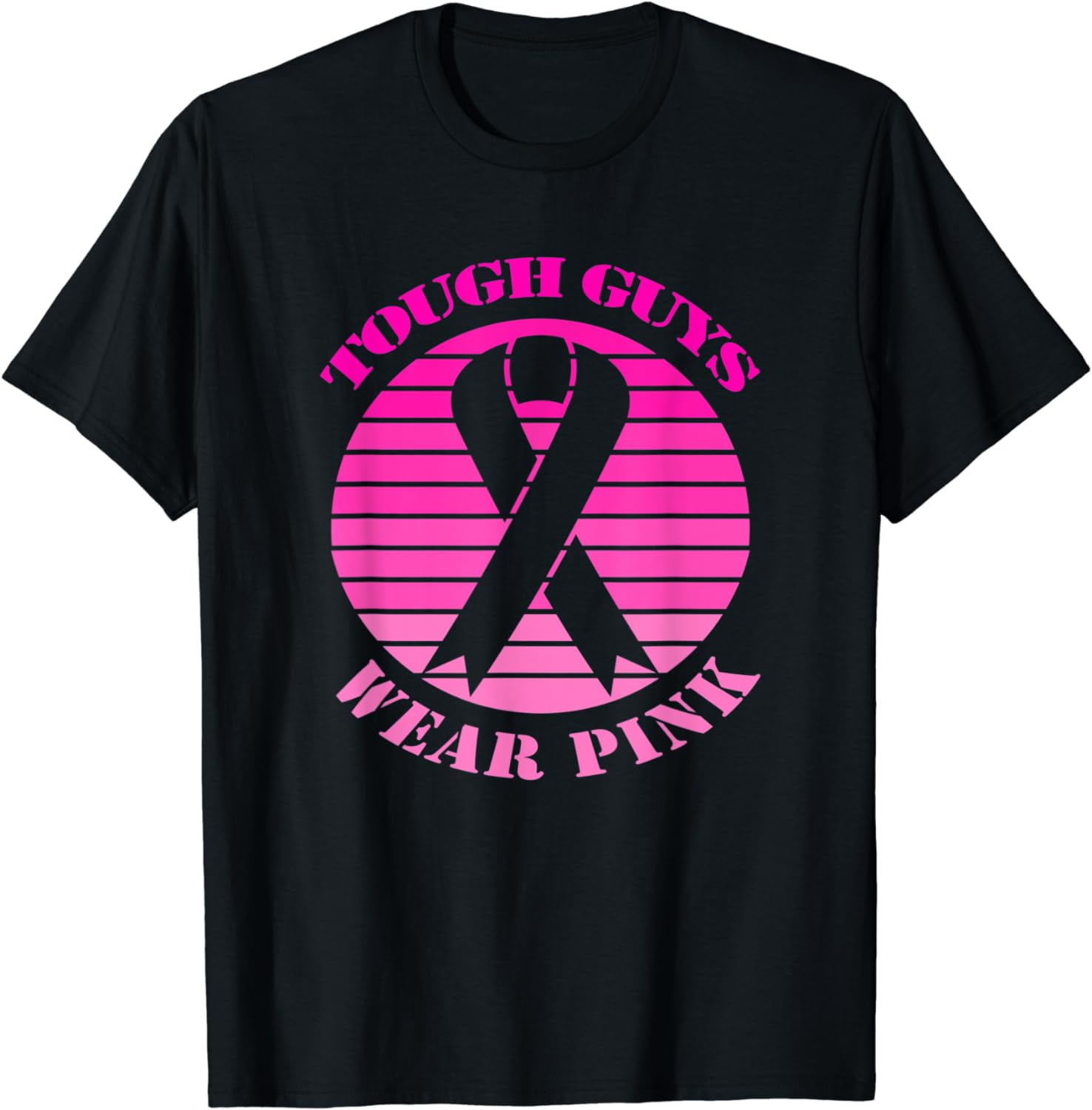 Tough Guys Wear Pink Ribbon Breast Cancer Awareness Men Boys T-Shirt ...