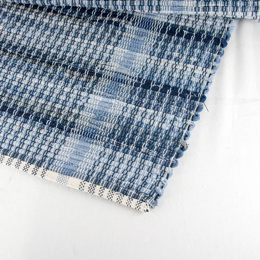 Tough Hand Woven Recycled Cotton Denim Jean Rag Floor Rug 48 x 26 ...
