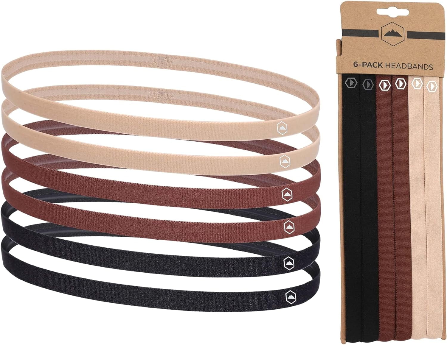 Tough Headwear Thin Elastic Headbands for Women - Athletic Headbands ...