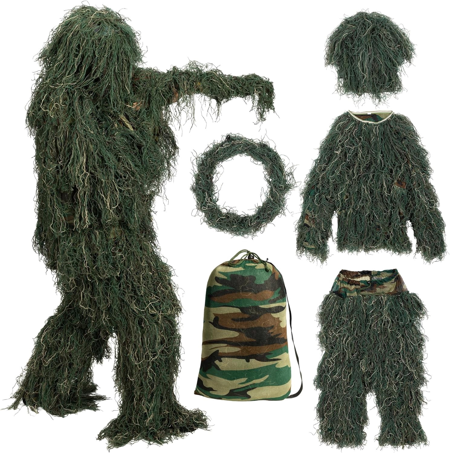 Tough Outfitters Ghillie Suit Men - Leafy Camo Outfit - Leafy Suit for ...