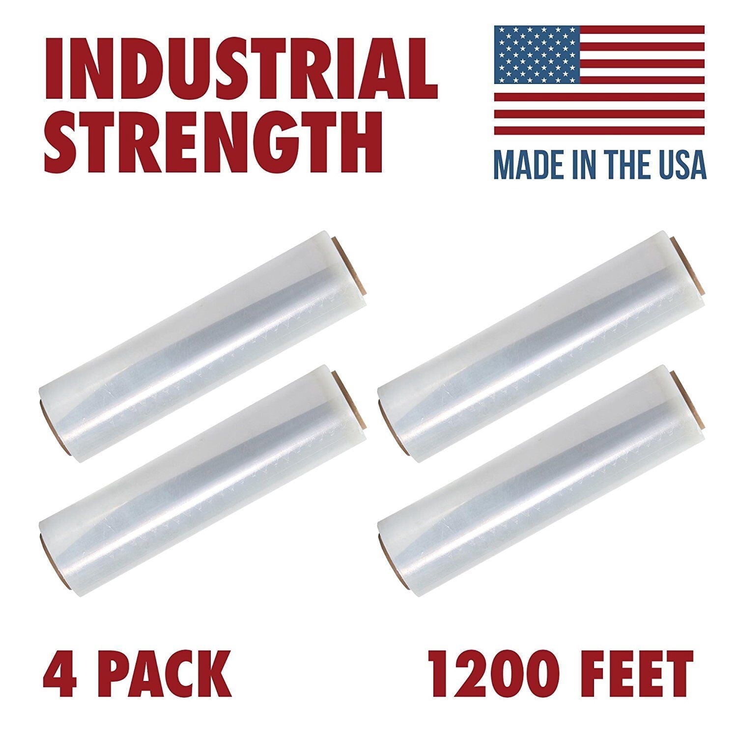 Tough Pallet Shrink Wrap, 80 Gauge 18 Inch X 1200 feet Industrial ...
