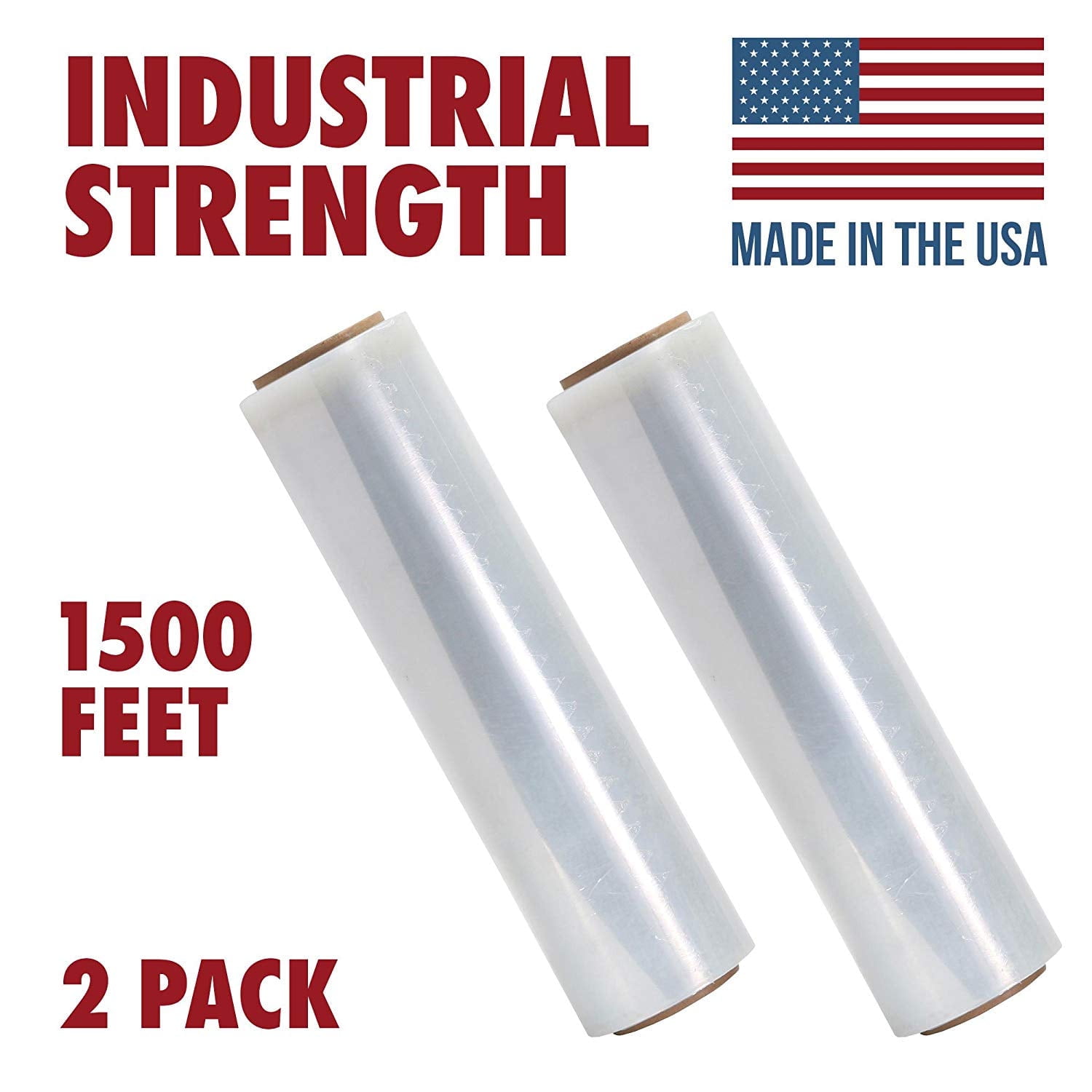 Tough Pallet Shrink Wrap, 80 Gauge 18 Inch X 1500 feet Industrial ...