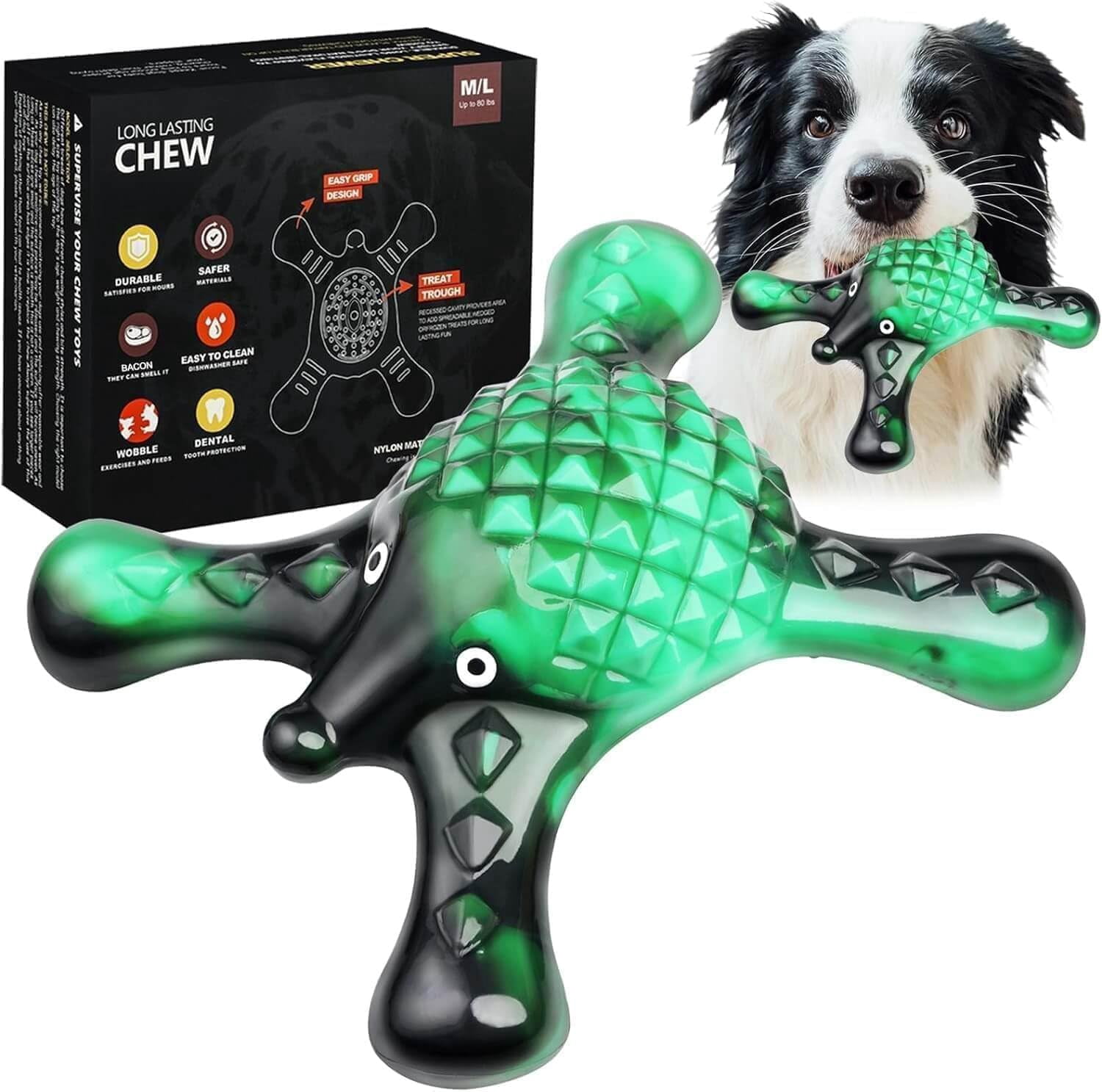 Tough for Aggressive Chewers - Durable Bacon Flavored Nylon for Large ...